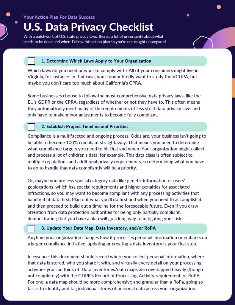 U.S. Data Privacy Compliance Checklist: 10 Steps to Prepare for 2025 ...