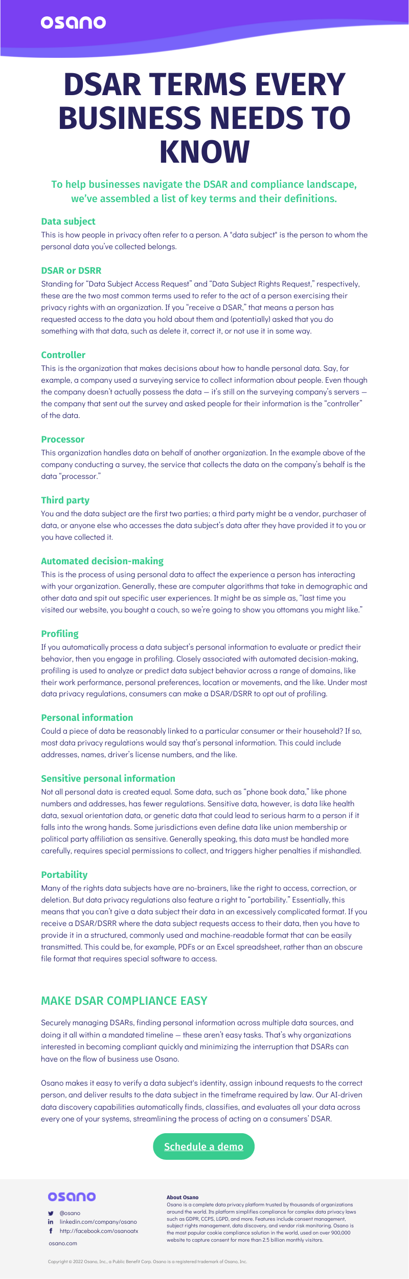 [Infographic] Essential DSAR terms to know | Osano